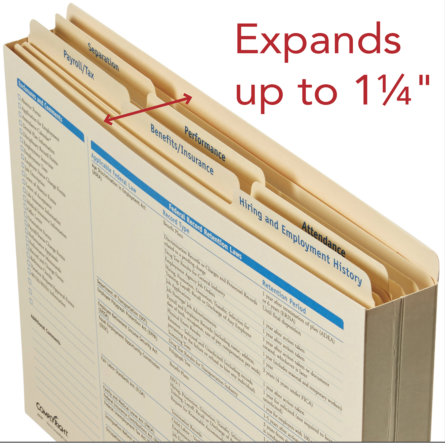 ComplyRightDealer | Employee Record Organizer, 6 Folder Set, 25-Pack