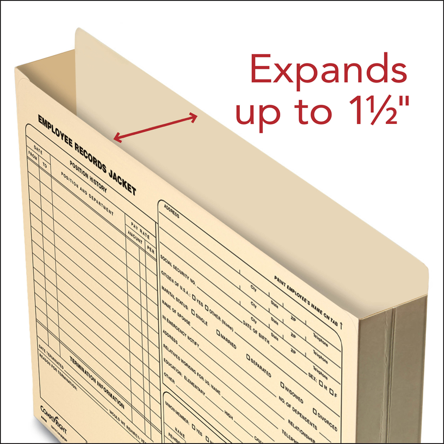 ComplyRightDealer | Employee Record Jacket - Expandable, Letter, 25-Pack